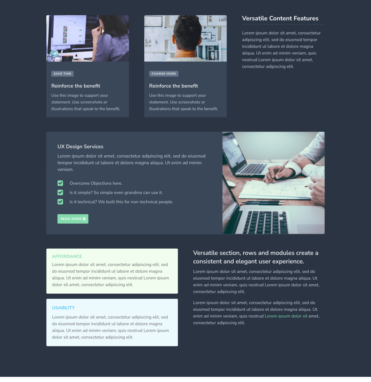 Features / Content Sections | DiviWP